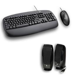 סט מקלדת עכבר ורמקולים Logitech® Deluxe Desktop Starter Kit, USB/PS2 ...