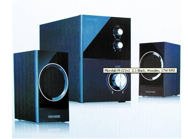 רמקולים Microlab M223V2 2.1 17W RMS | רמקולים | Microlab | שריון מחשבים